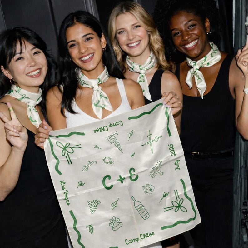 Personalized Wedding Scarf for Bridesmaid Gift – Satin Bachelorette ...