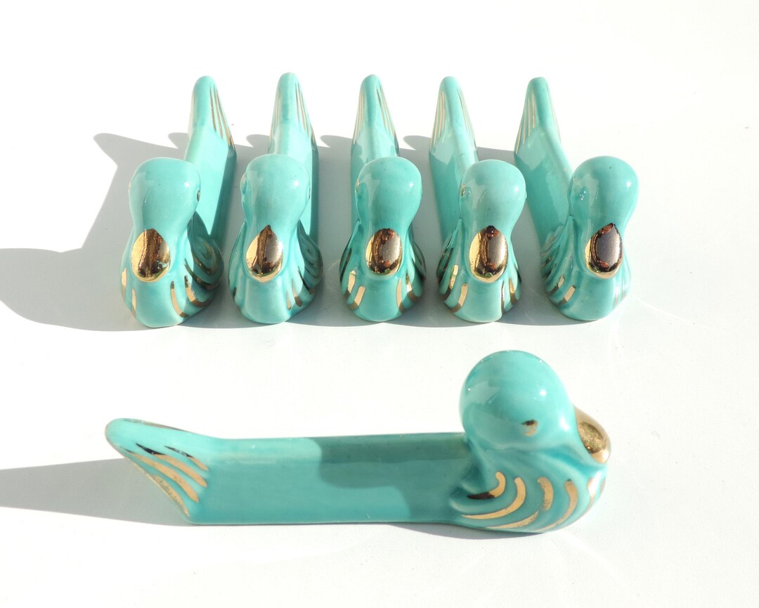 French Vintage Knife Rests, Vintage French Ceramic Duck Cutlery Rests ...