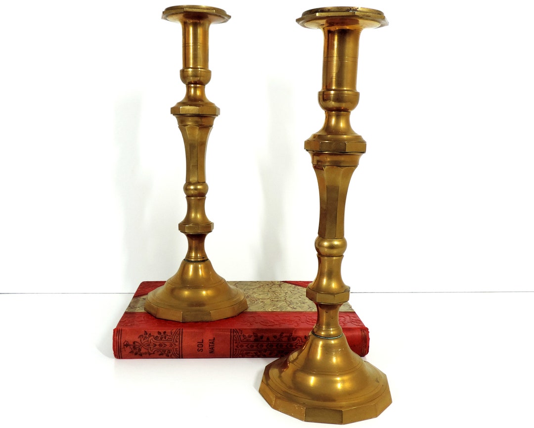 Antique French Bronze Altar Candlesticks - Pair - Etsy