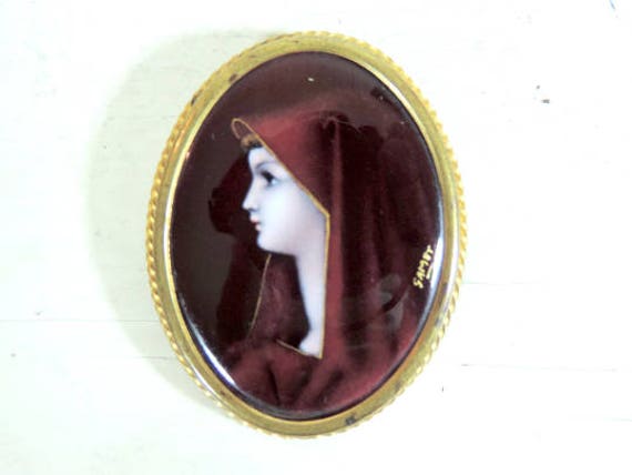 Saint Fabiola Brooch/Antique French Religious Brooch/… - Gem