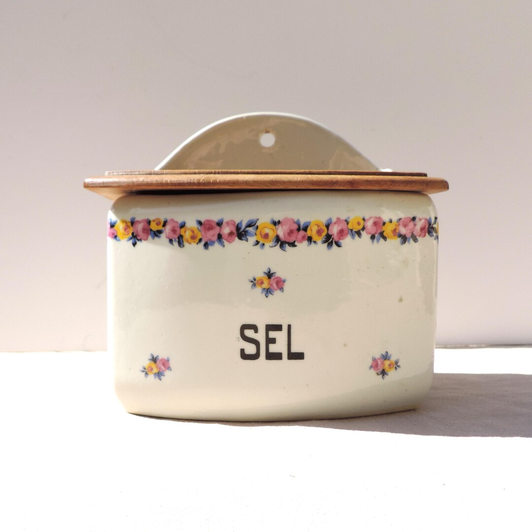 French Vintage Salt Box, French Sel Box, Vintage French Salt Storage ...