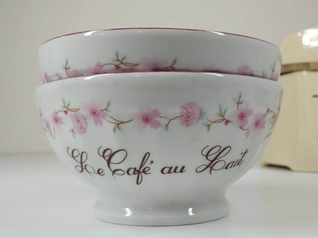 Vintage Bowls, French Vintage Small Cafe Au Lait Bowls Set of 2 - Etsy