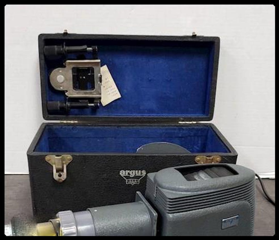 ARGUS 200 "flip" Slide Projector With Lamp (bulb), Original Case and ...