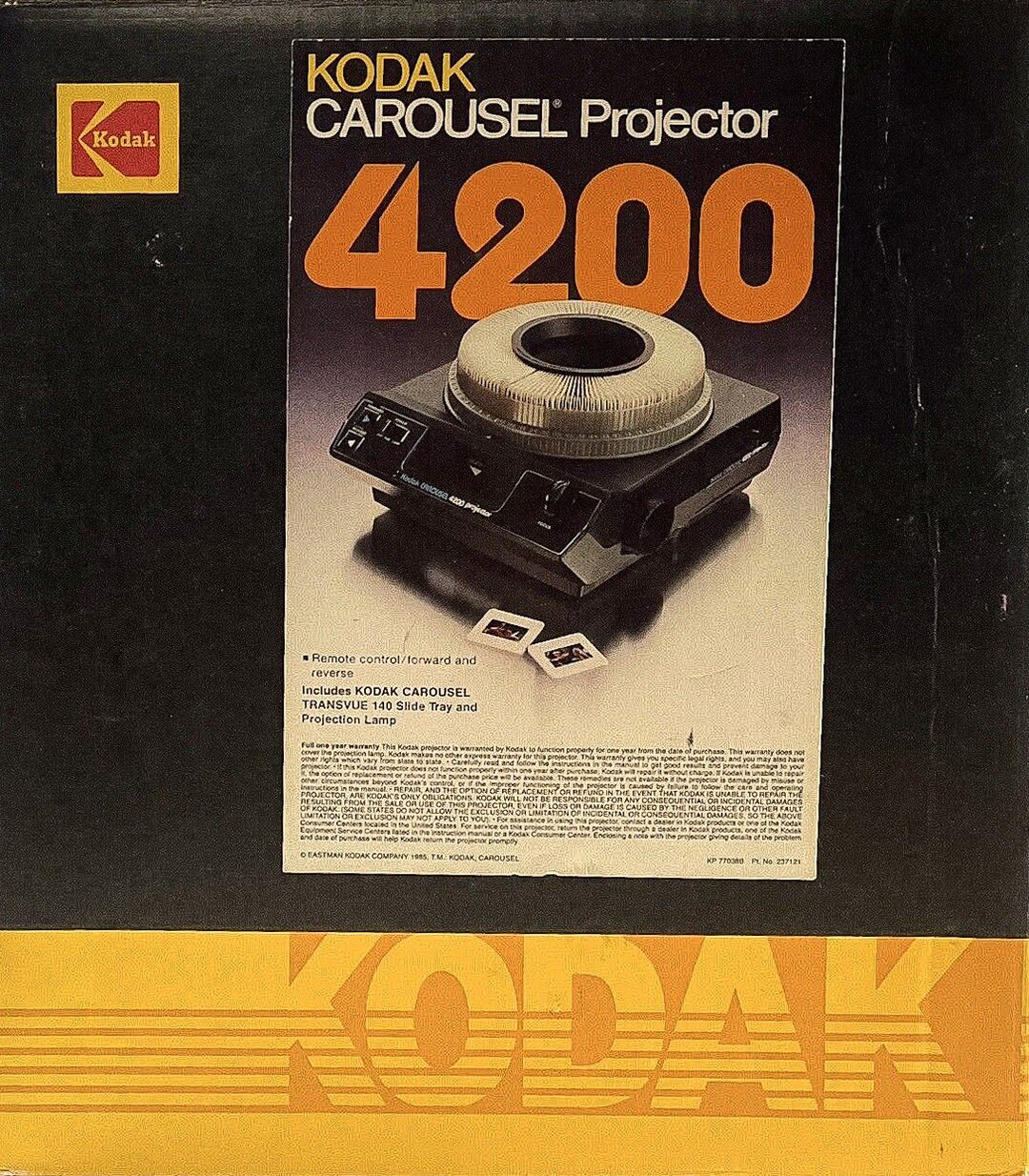 Kodak 4200 35MM Slide Projector, SERVICED With Electronic Copy of ...