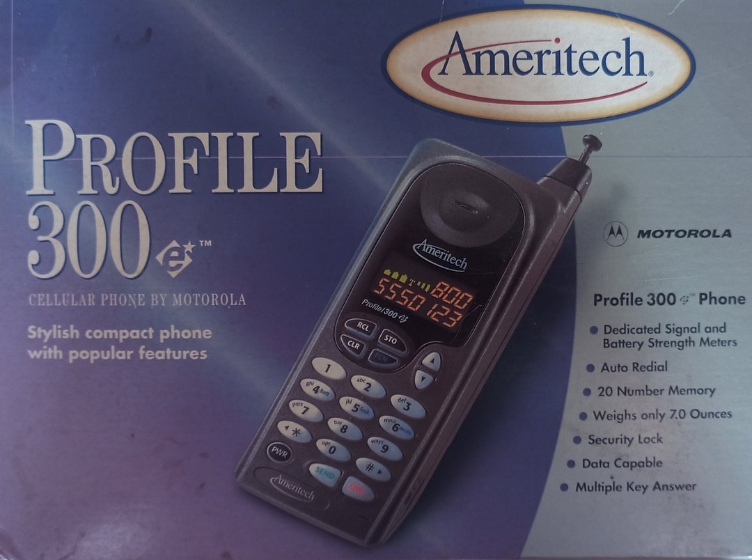 Motorola Ameritech Profile 300 Vintage Cellular Phone - Complete in Box ...