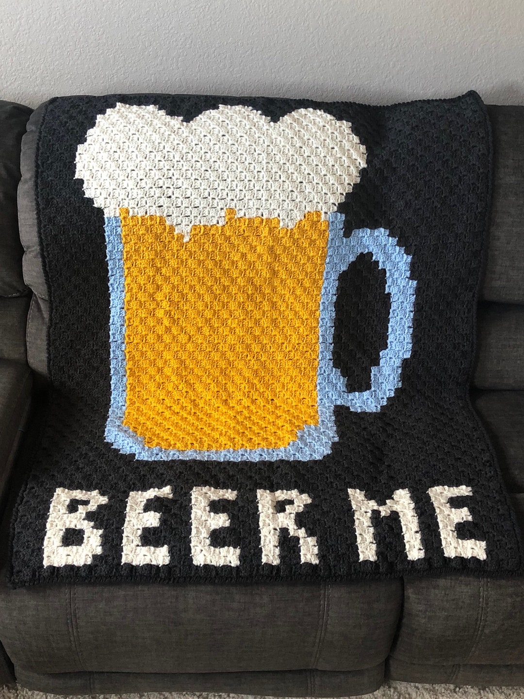 Beer Me C2C Crochet Blanket PDF Pattern - Dad Father Guy Gift for Beer ...