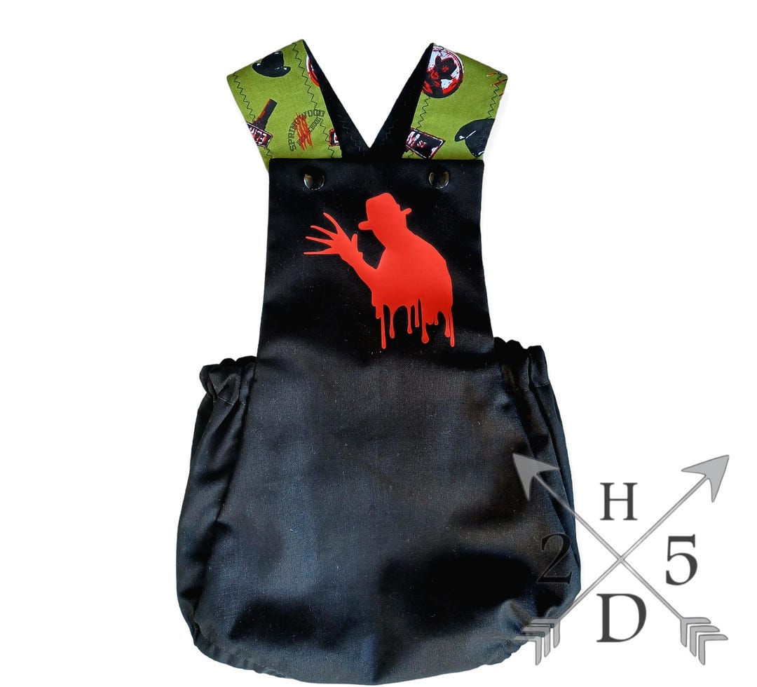 Freddy Nightmare Horror Overall Romper Baby Infant Toddler Halloween ...