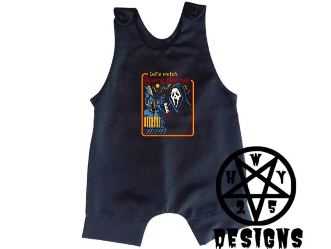 Scary Movies Horror Overall Cuffed Romper Jumpsuit - Etsy