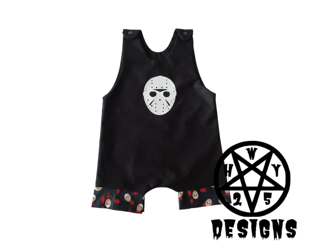 Jason Horror Overall Cuffed Romper Jumpsuit - Etsy