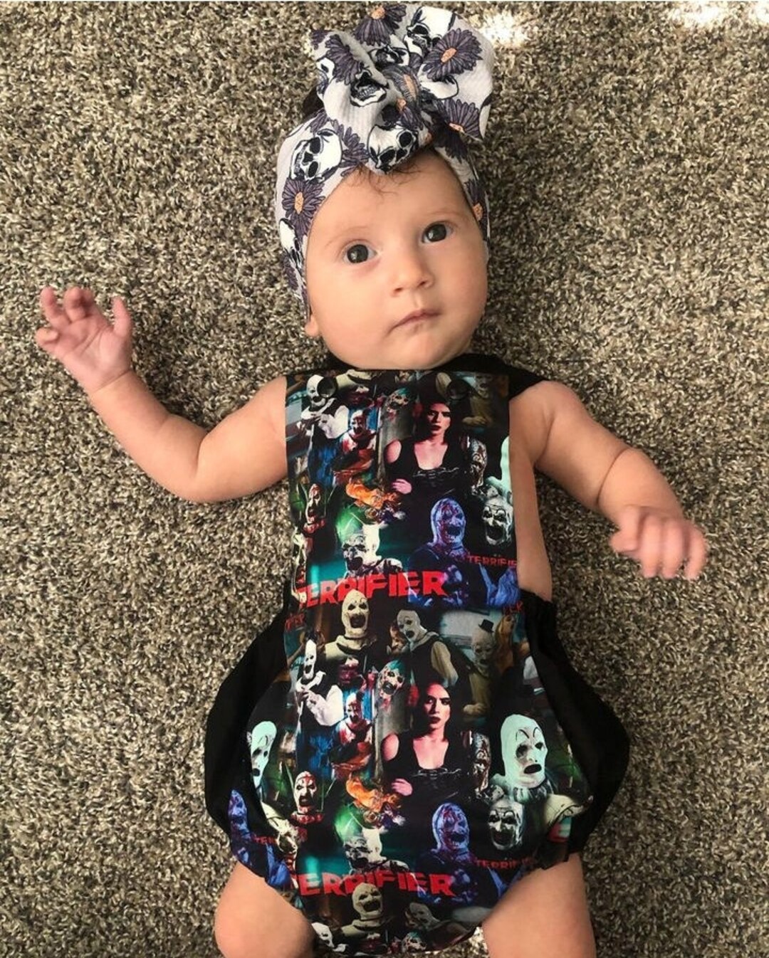 Scary Clown Horror Overall Romper Baby Infant Toddler Halloween Costume ...