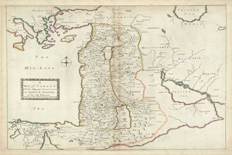 Map of Canaan | Ancient Canaan Map | Biblical History Map Print - Etsy