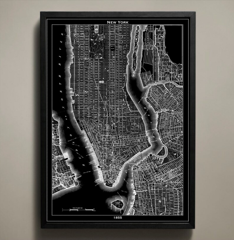 NEW YORK City Map Poster Map of Big Apple NYC Wall Decor | Etsy