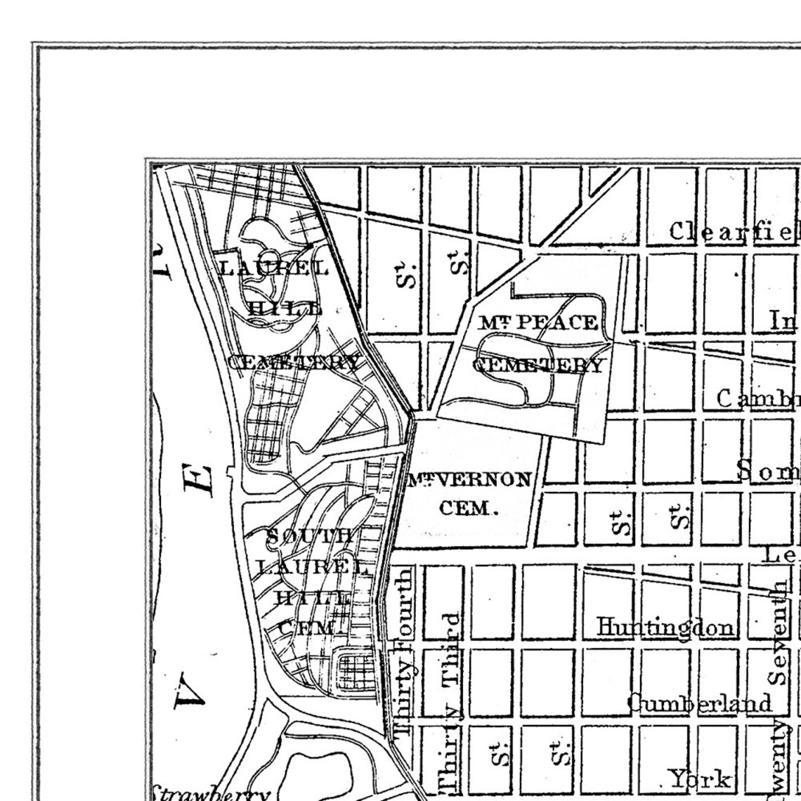 Philadelphia City Map Philadelphia City Poster Philadelphia Map Philly ...