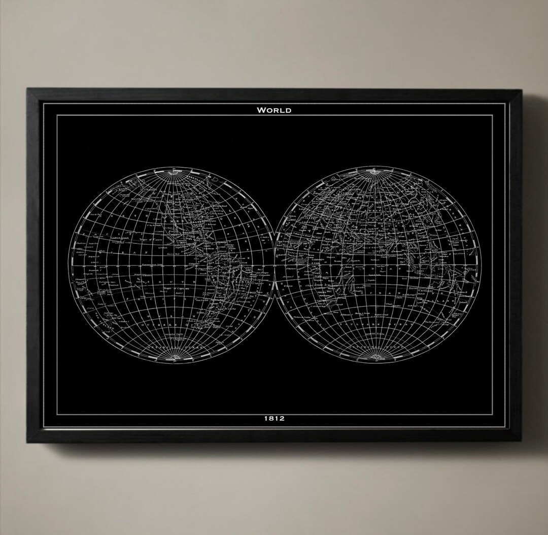 WORLD Map Print Poster - Etsy