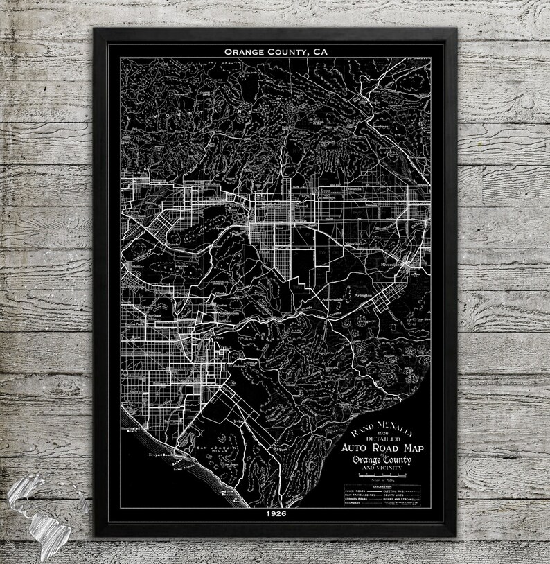 Map of Orange County | the OC Print | Wall Decor for Your Home or ...