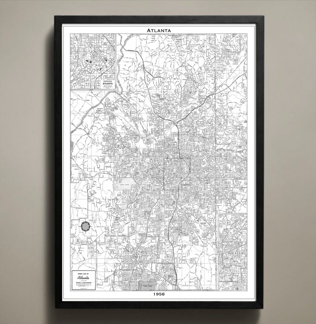Atlanta City Map - Atlanta City Poster - Atlanta City Print - Atlanta ...