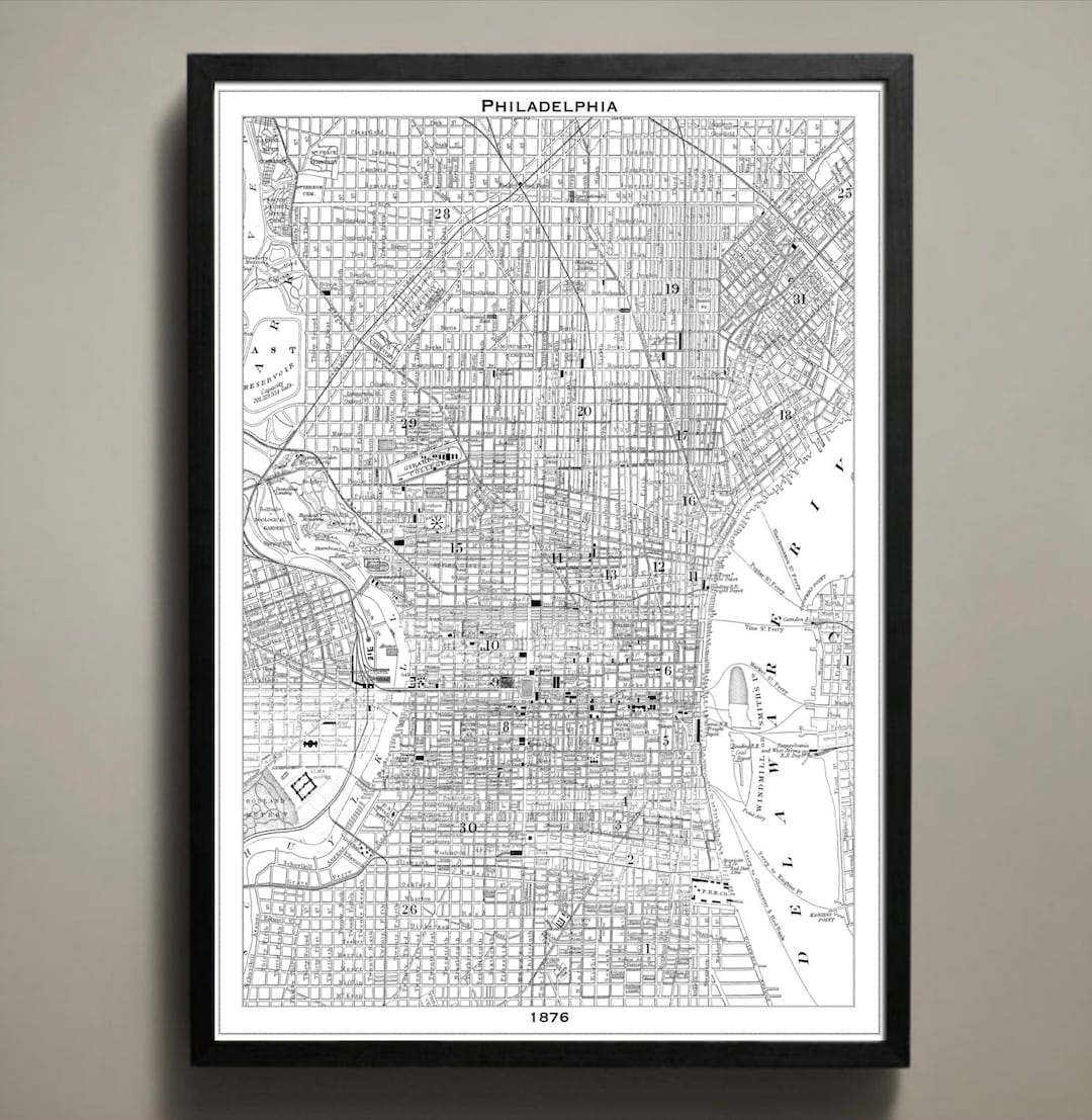 Philadelphia City Map - Philadelphia City Poster - Philadelphia Map ...