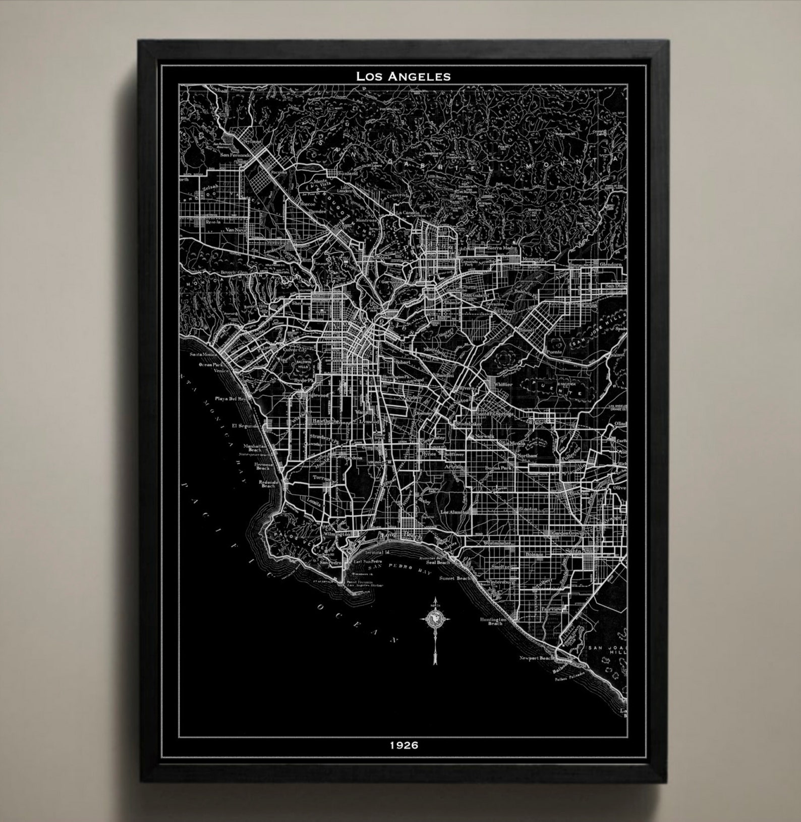 Los Angeles City Map - Los Angeles City Poster - LA City Print - Los ...