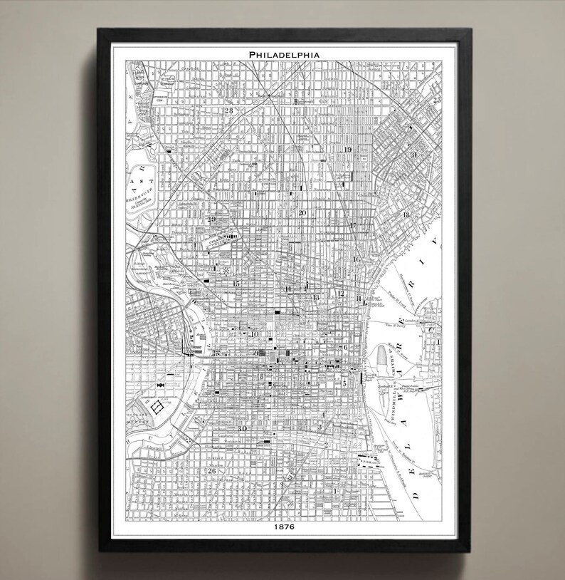 Canvas Print Philadelphia City Map Philadelphia City Canvas ...