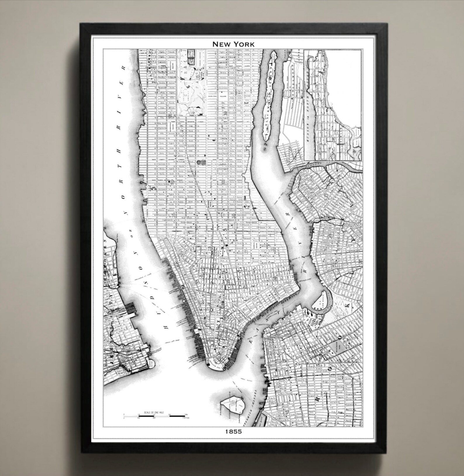 New York City Map New York City Poster New York City Print NYC Map NYC ...