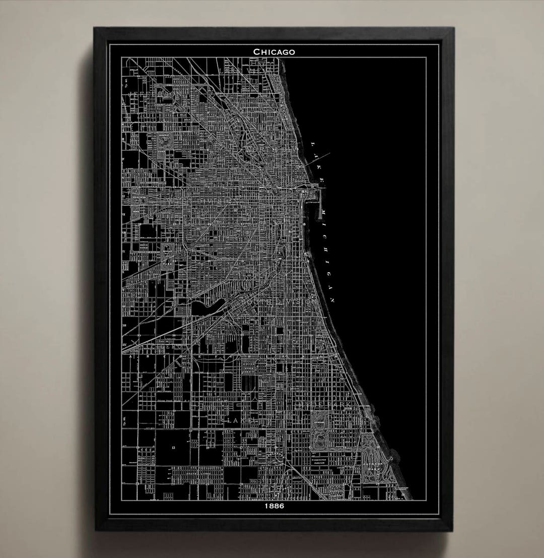 Canvas Print - Chicago Map - Chicago Poster - Chicago Canvas Print ...