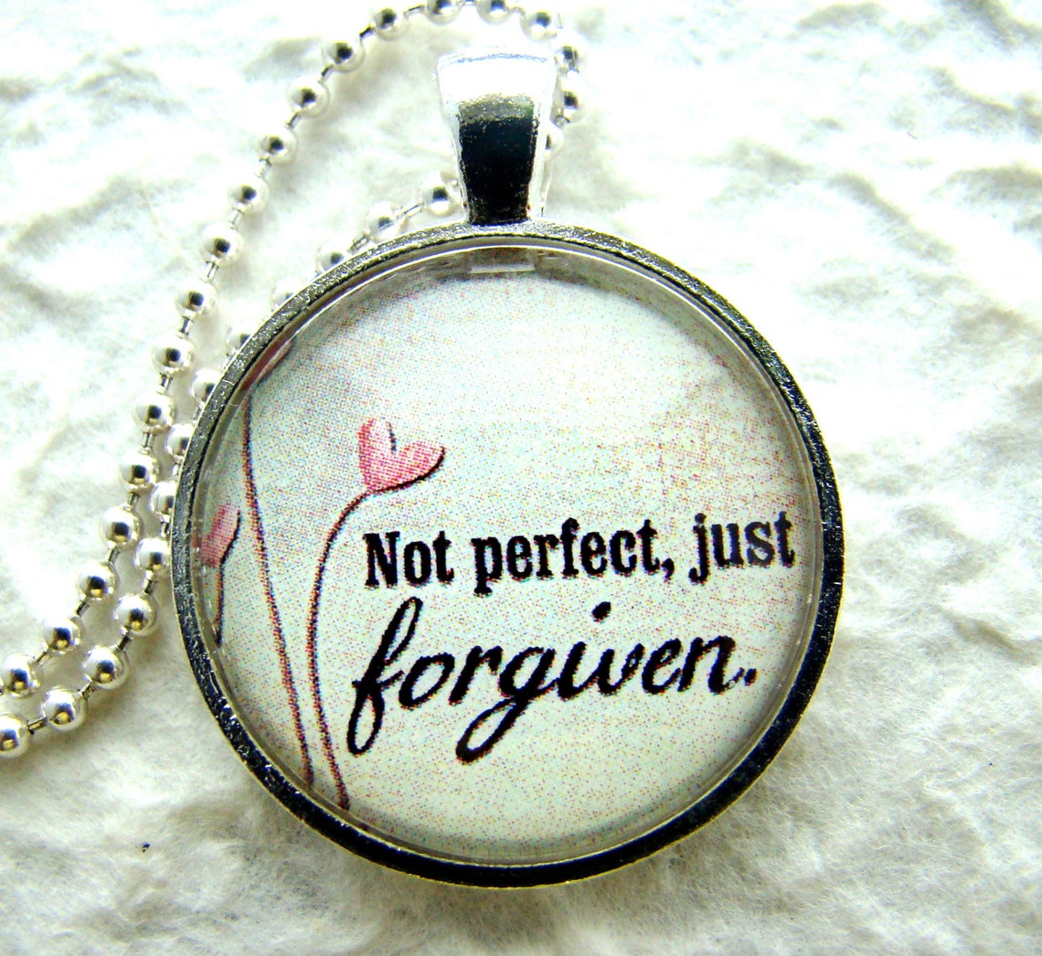 Not Perfect Just Forgiven Pendant Necklace With Chain - Etsy