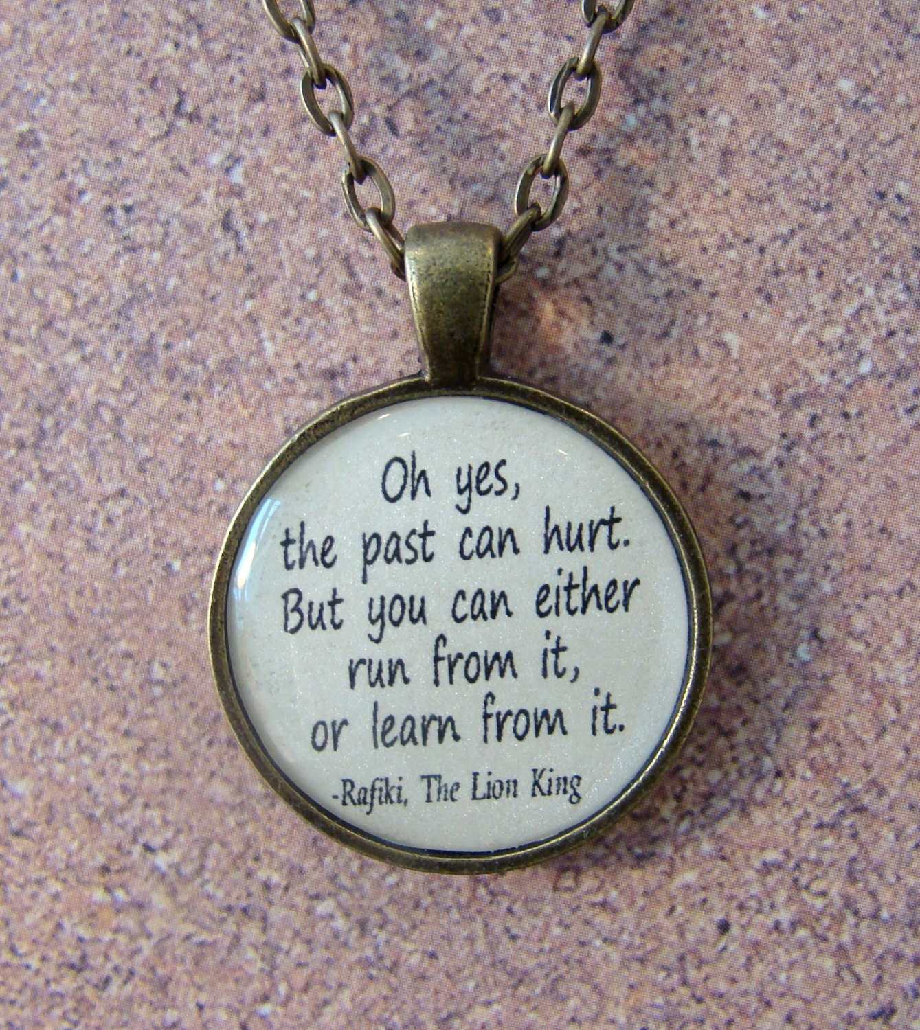 The Lion King Inspired Quote Pendant Necklace With Chain, Words of ...