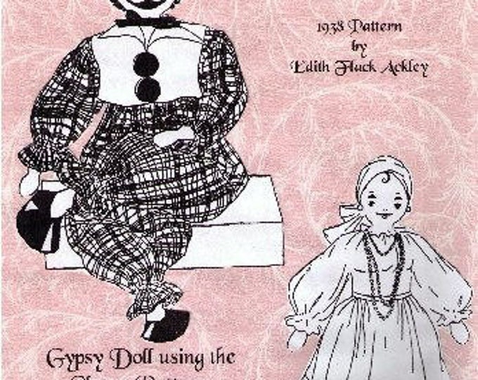 Clown & Gypsy Doll Pattern by Edith Flack Ackley - Photocopy - Etsy