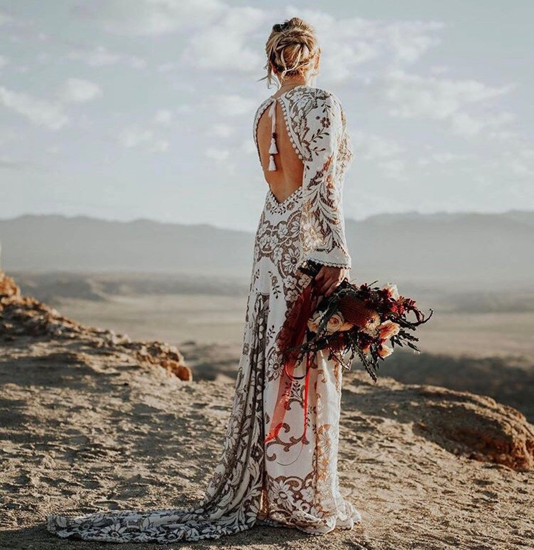 Joni, Wedding Dress, Boho Wedding Dress, Lace Wedding Dress, Bohemian ...