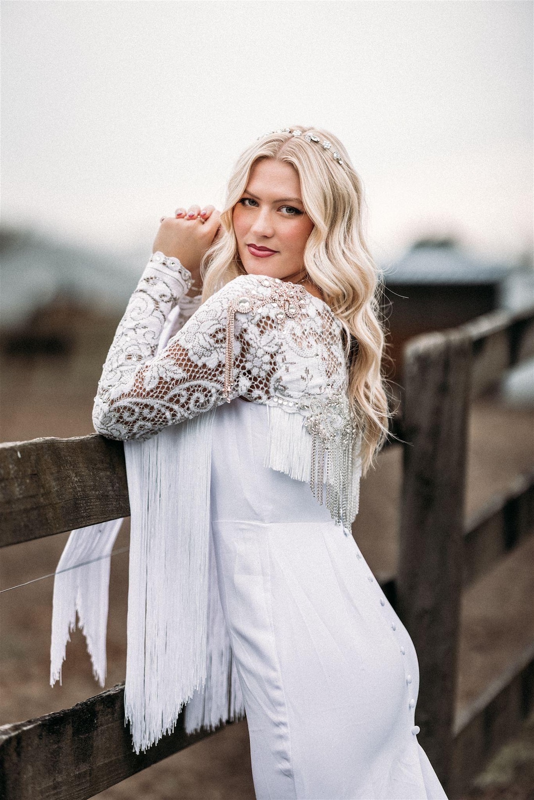 Sample Sale, Bridalbolero, Western Fringe Rhinestone, Western Wedding ...