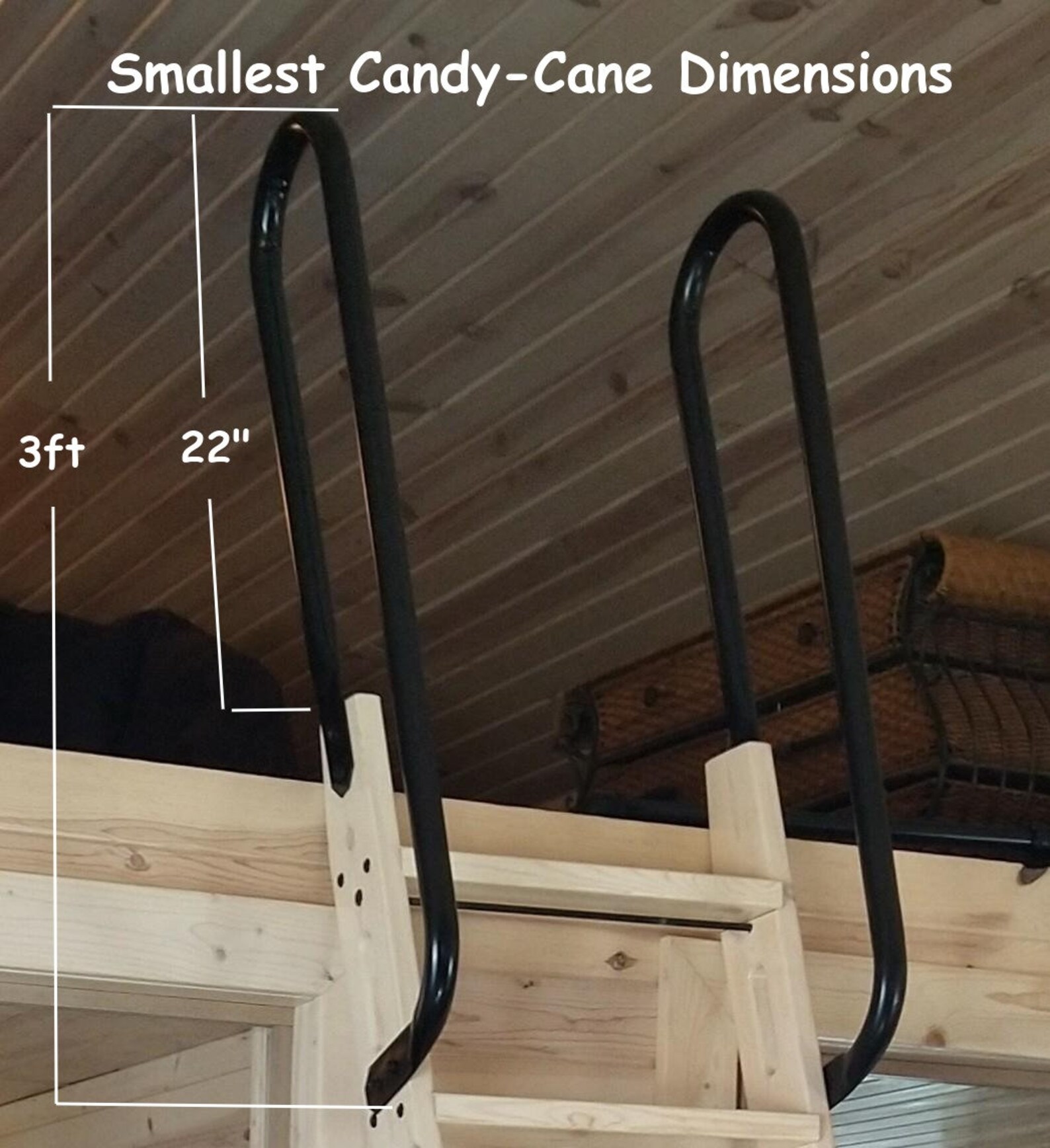 Ladder HANDRAILS Black White or Bare Steel No - Etsy