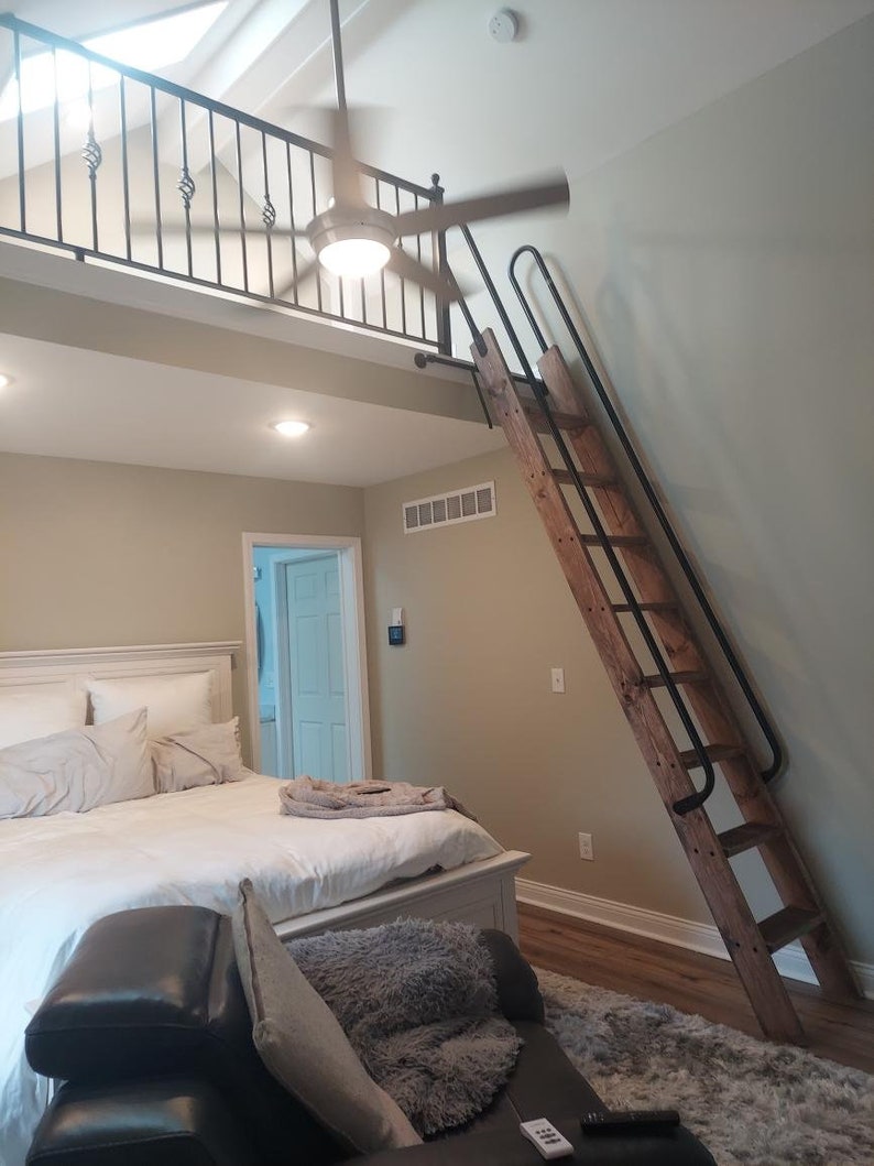 Ladder HANDRAILS Black White or Bare Steel No - Etsy