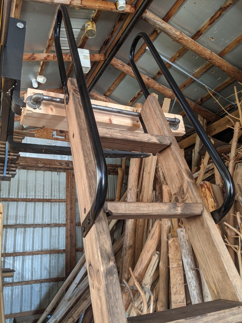 Ladder HANDRAILS Black White or Bare Steel No | Etsy