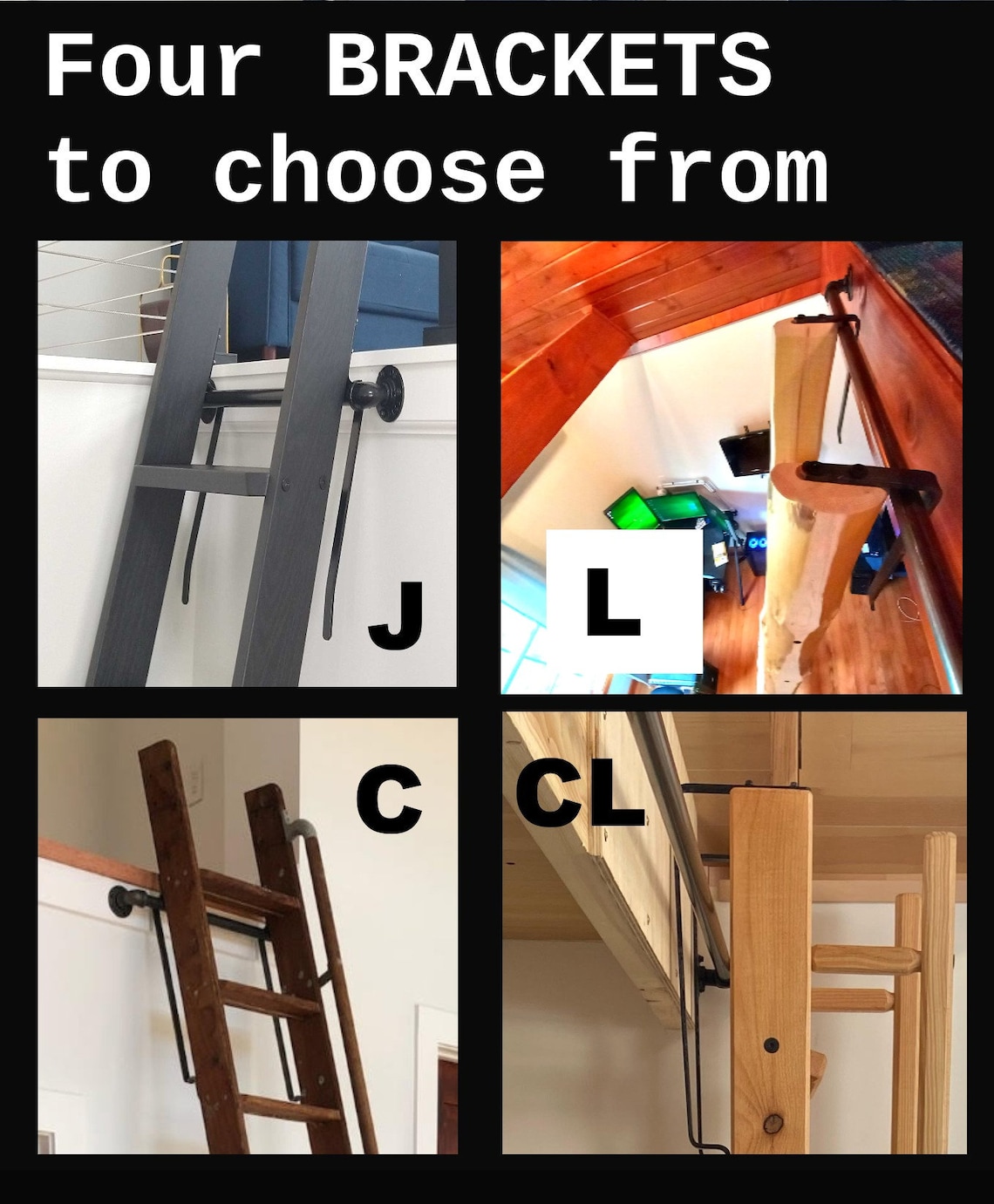 BLACK Ladder Hardware Kit Makes Your Ladder STAND UP - Etsy