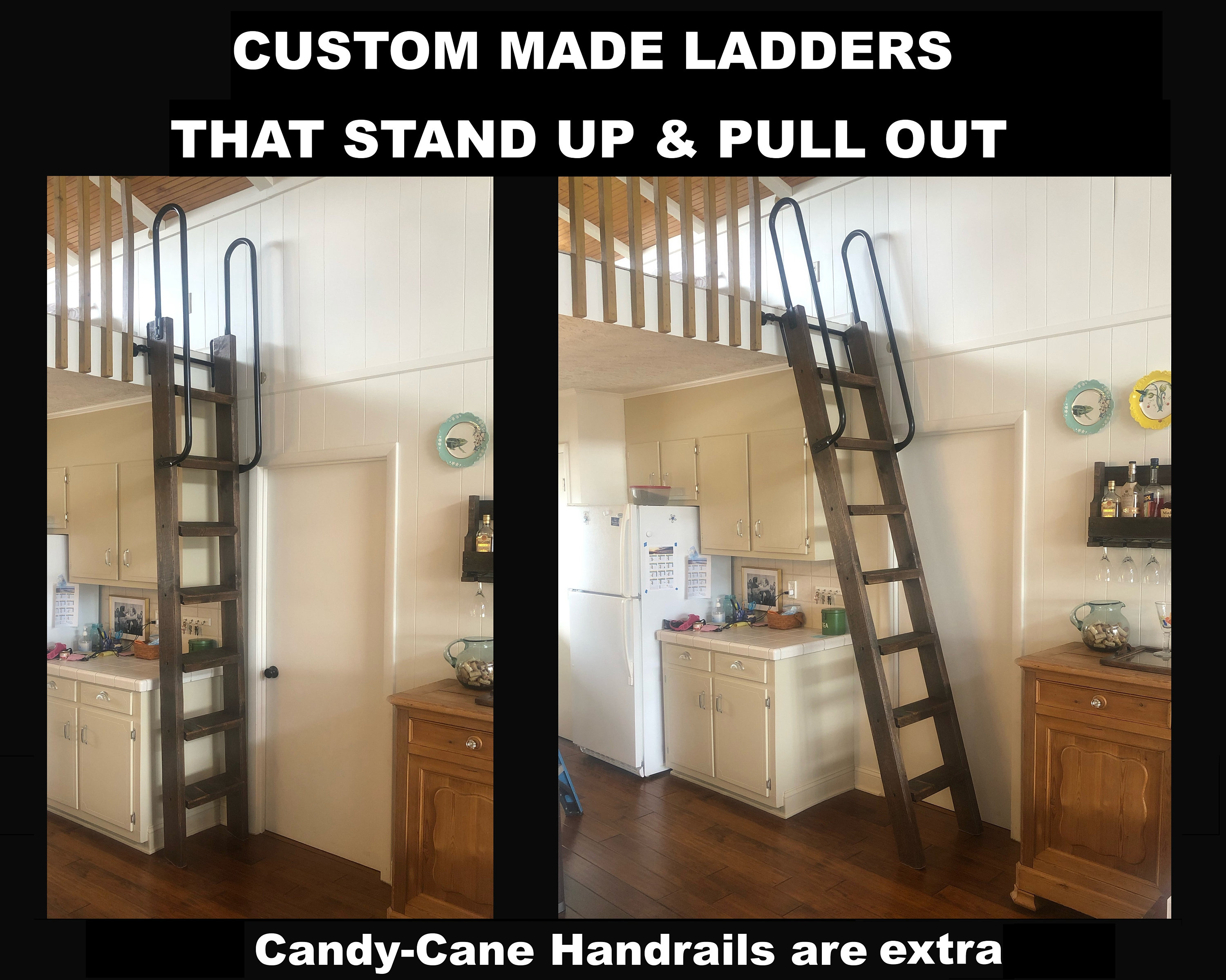 Rustic Loft Rolling Ladder