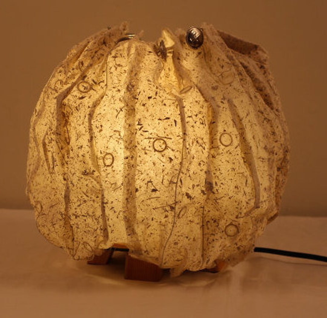 Handmade Paper Lamp From Abaca With Inclusions in the Paper - Etsy