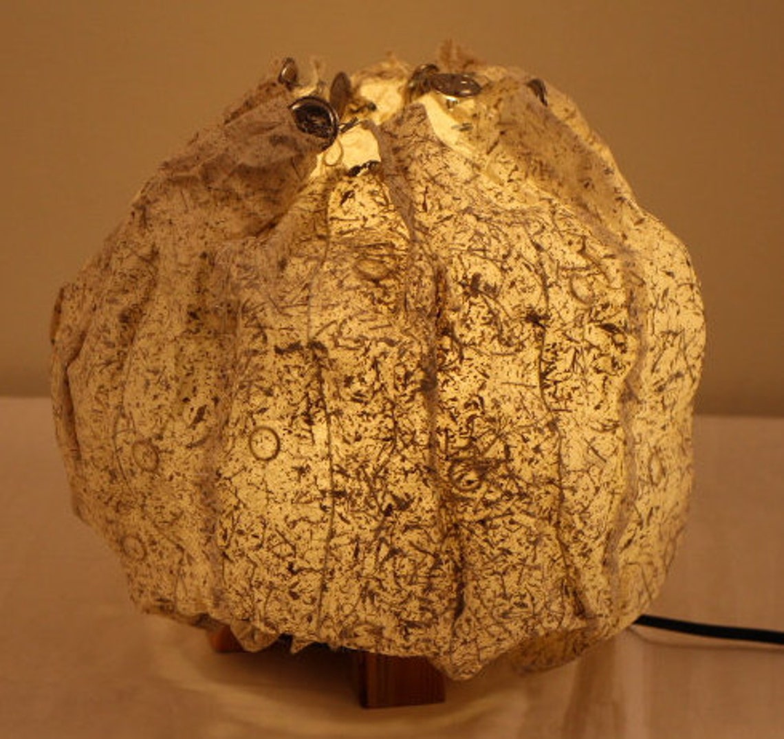Handmade Paper Lamp From Abaca With Inclusions in the Paper - Etsy