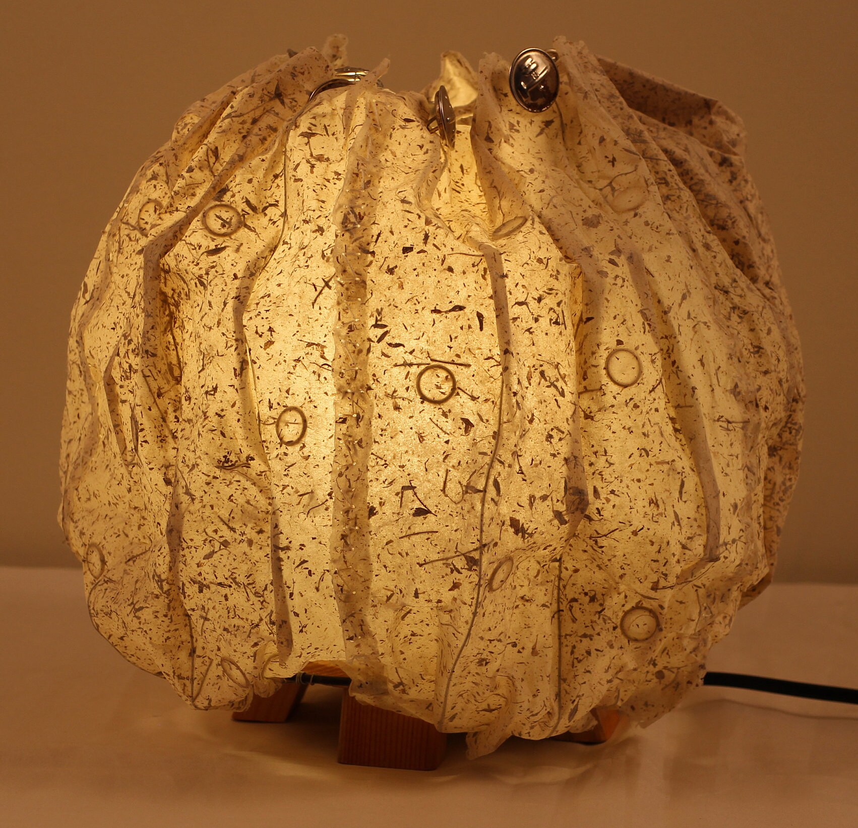 Handmade Paper Lamp From Abaca With Inclusions in the Paper - Etsy