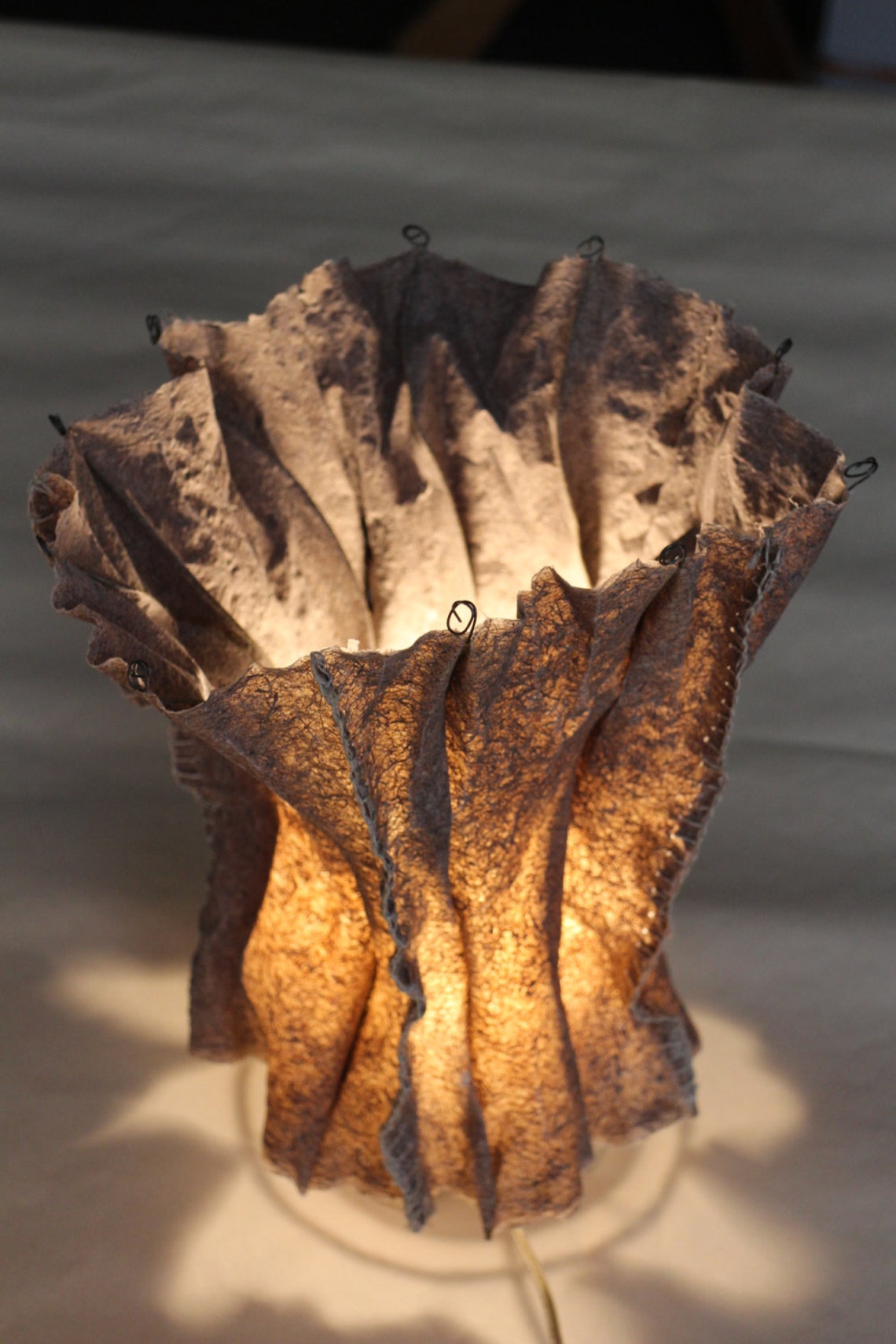 Paper Lamp From Abaca Fiber With Hornbeam Buds - Etsy