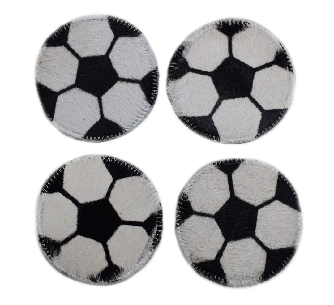 Soccer Coasters Soccer Cowhide Coasters Soccer Cowhide Coaster Set ...