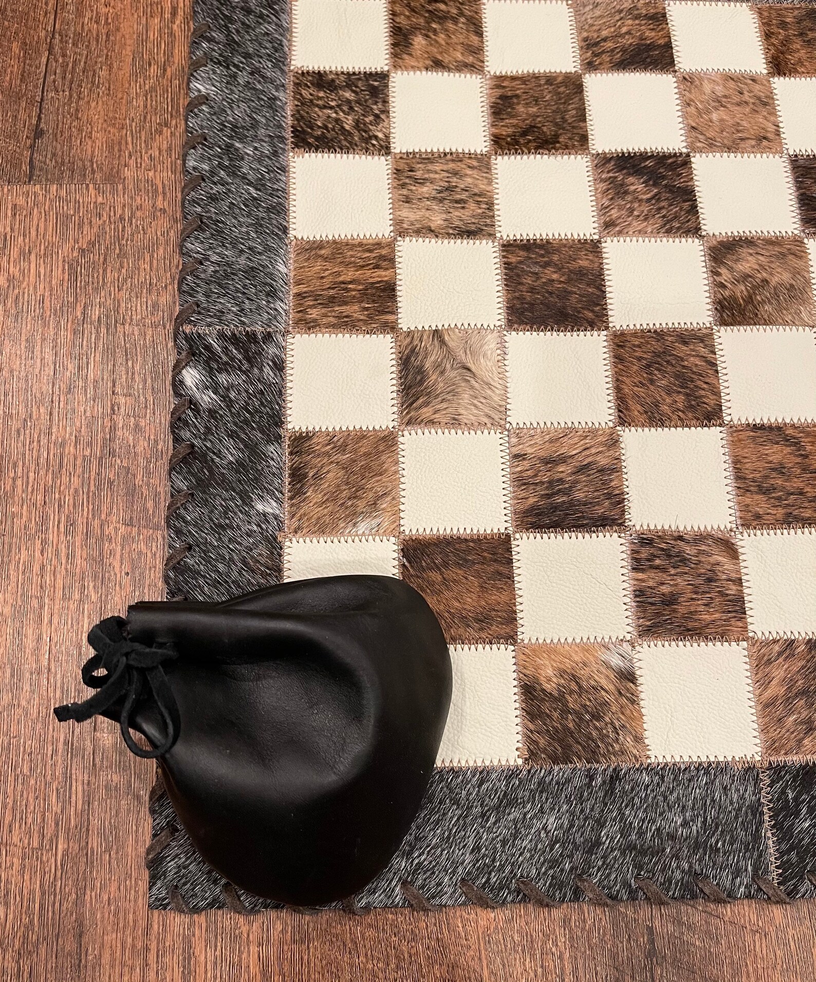 Leather Board Game Leather Hide Board Games Cowhide Checker | Etsy