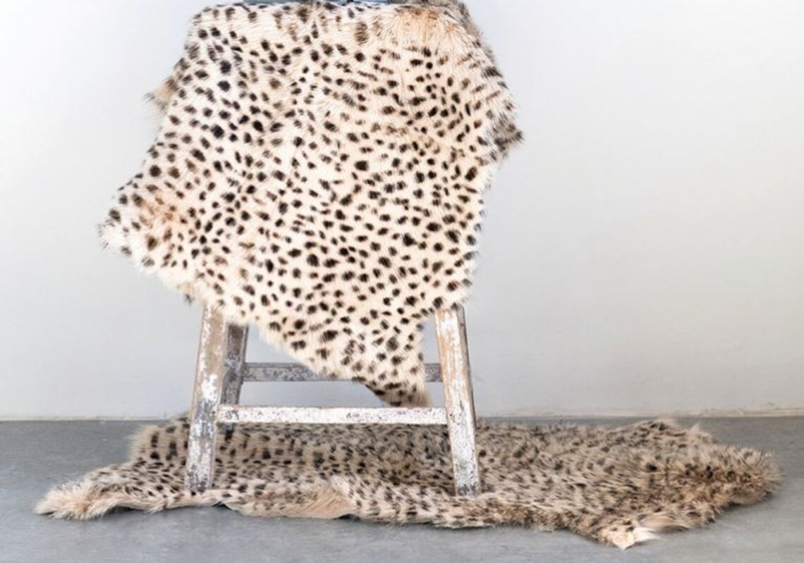Snow Leopard Print Leather Hide Animal Print Goat Skin Leopard - Etsy