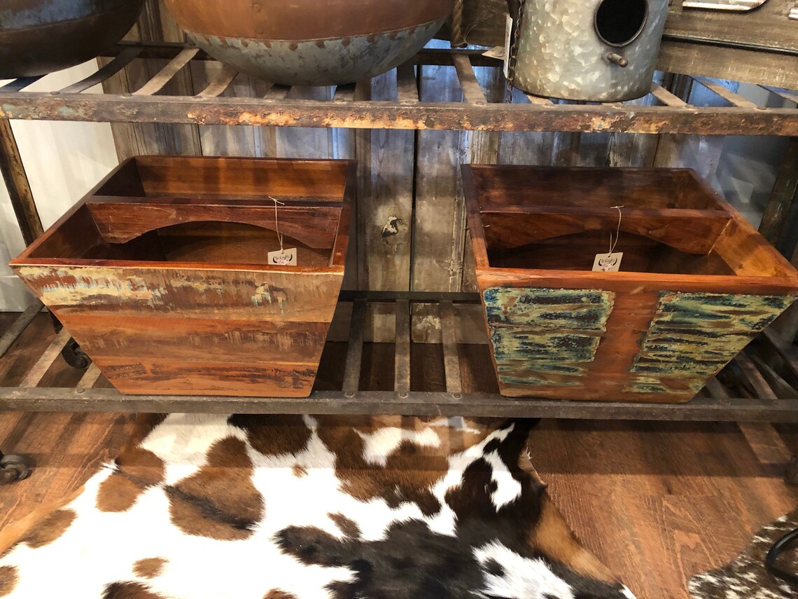 Reclaimed Wood Box Wooden Box Toy Box Storage Basket Firewood | Etsy