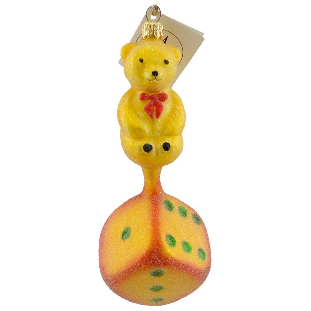 Vintage Christopher Radko LUCKY TED Christmas Tree Ornament Teddy Bear ...