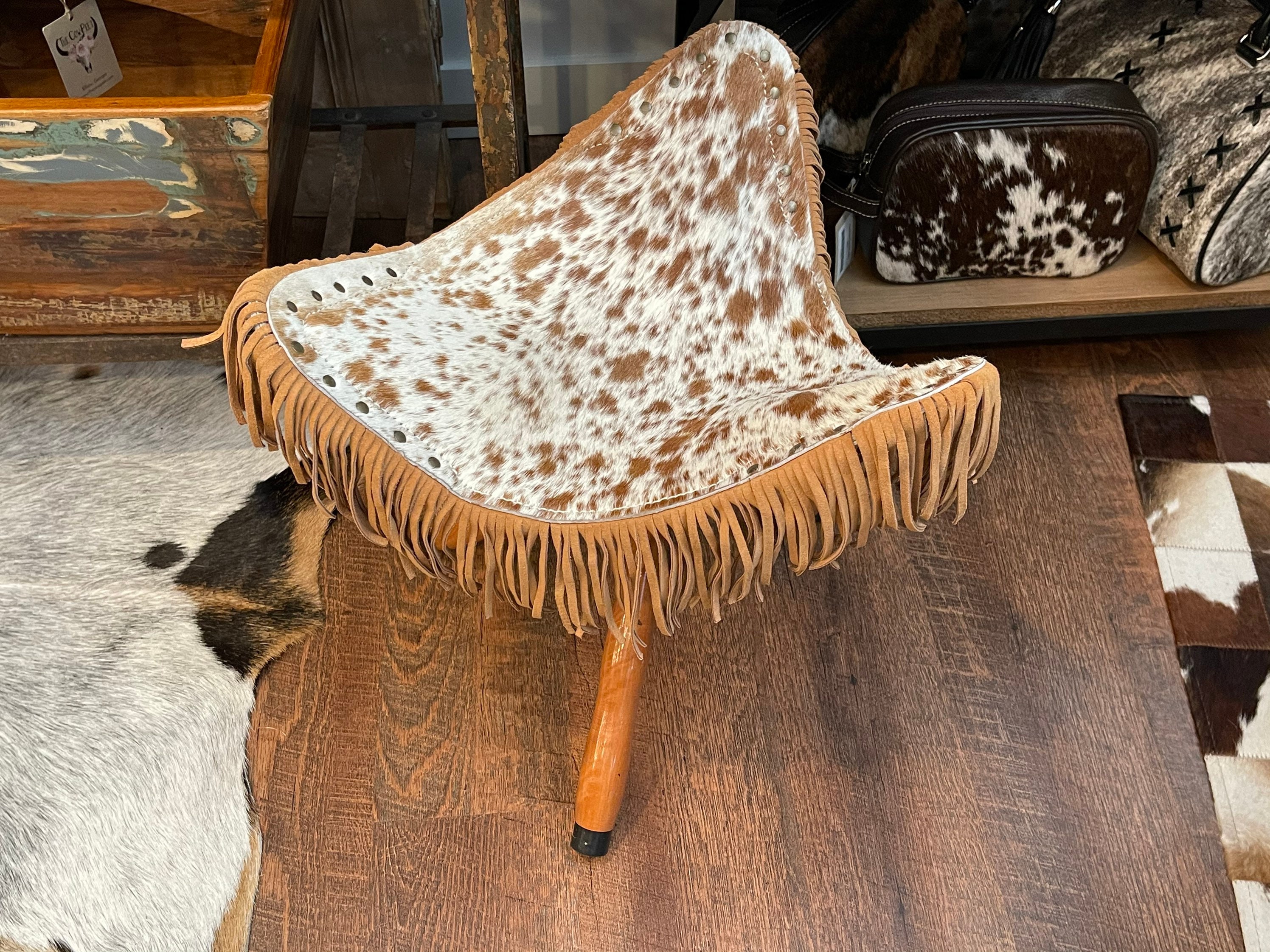 Cowhide Stool Cowhide Footstool Cowhide Ottoman Cowhide | Etsy