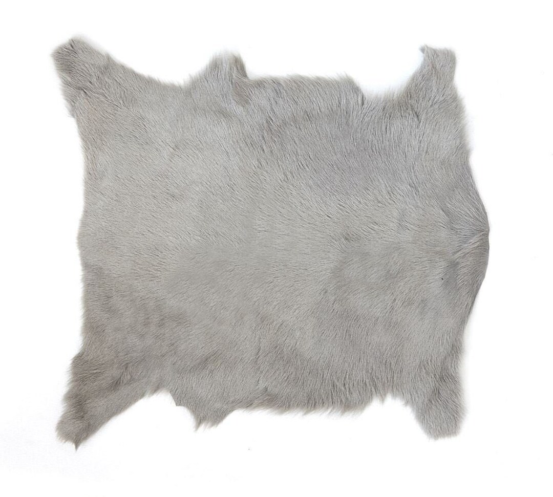 Gray Goat Hide Leather Scraps - Mongolian Fur Hide, DIY Craft Supplies ...