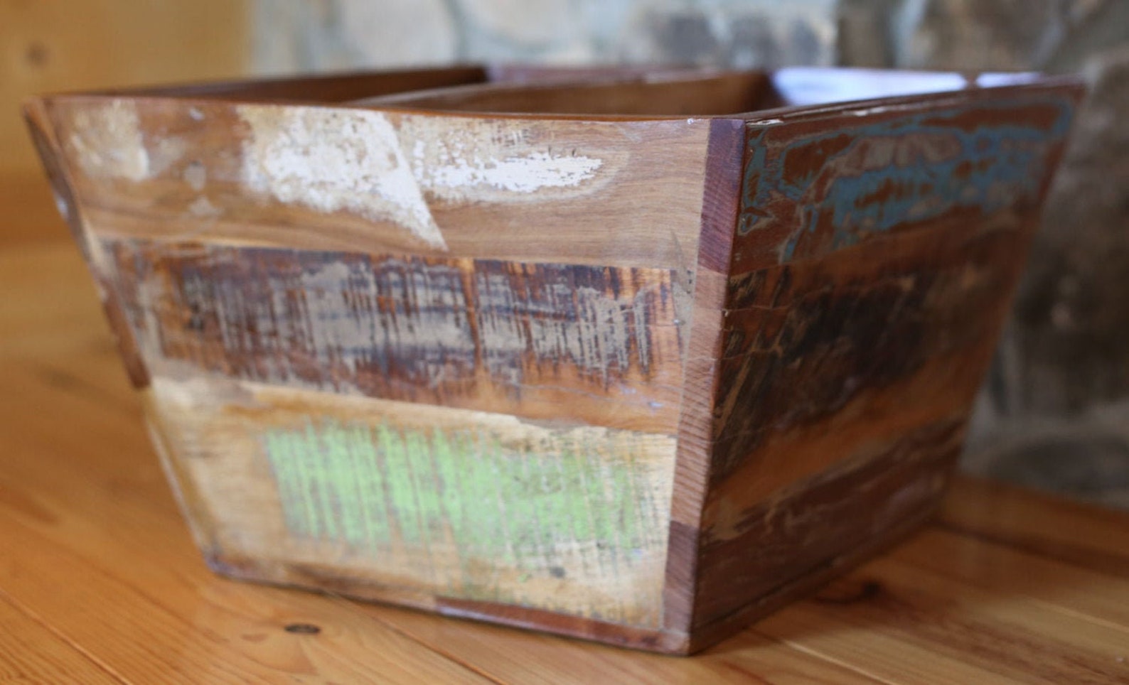 Reclaimed Wood Box Wooden Box Toy Box Storage Basket Firewood | Etsy