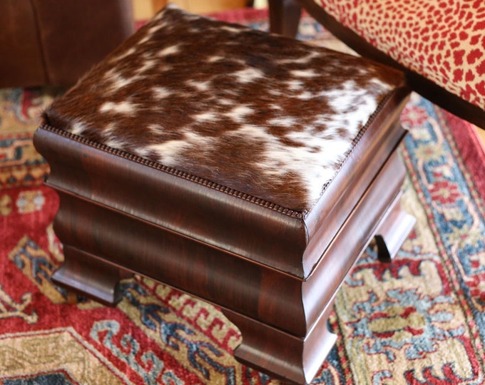 Vintage Green Wool Floral Paragon Needlepoint Wood Footstool Foot Rest ...