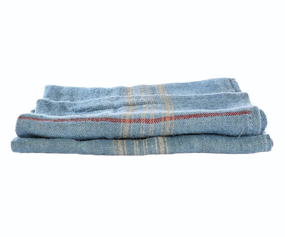 Vintage Blue Stripe Shabby Chic Grain Sack France Blue Stripe Grain ...
