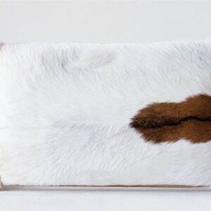 Goat Fur Wood Bench White Leather Hide Wood Stool Nordic Wood Furniture ...